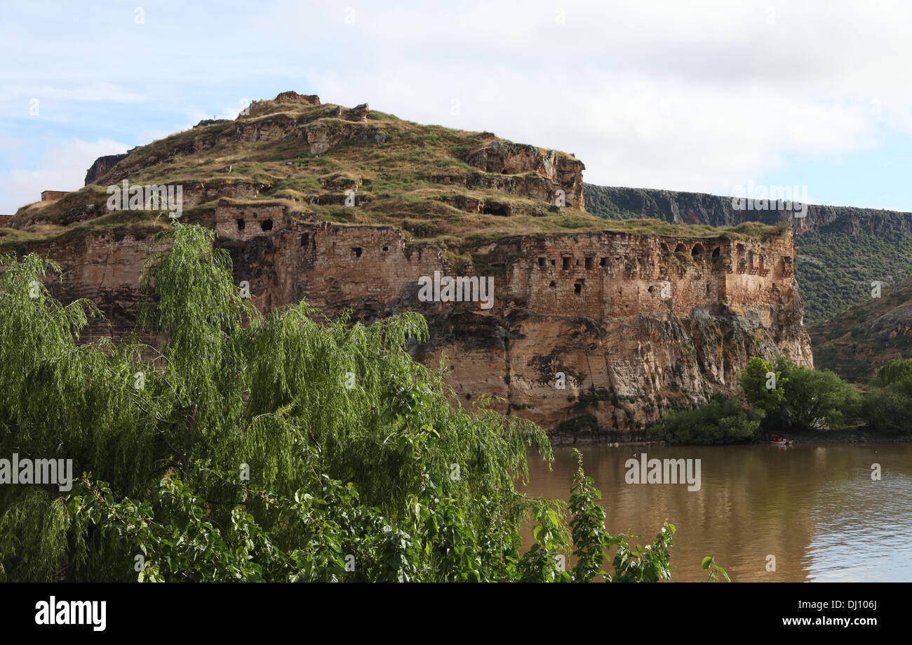 Ancient Rumkale fortress near Halfeti on the Euphrates river, Gaziantep ...