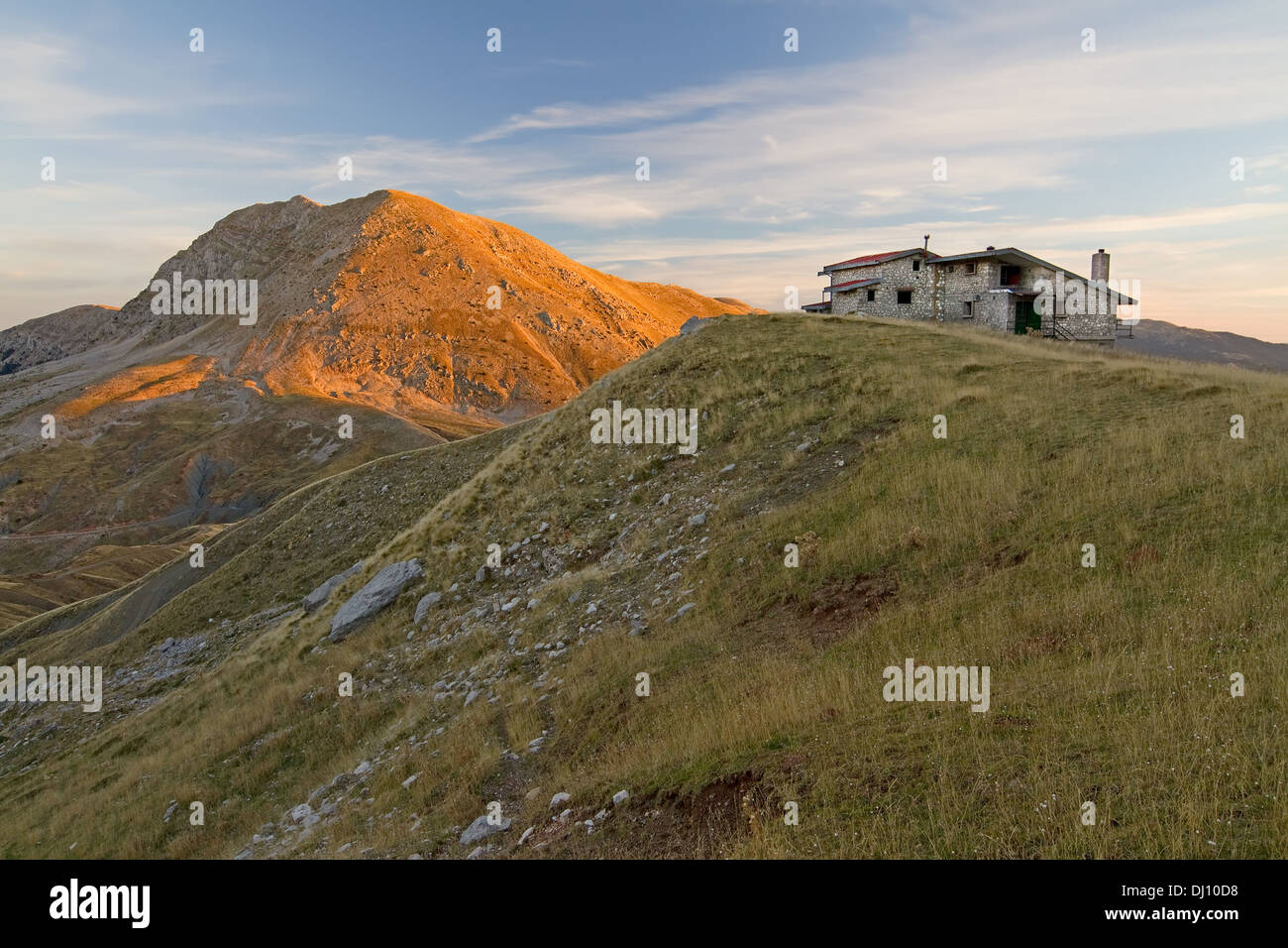 The winter shelter of Vardousia mountain, central Greece, during the ...