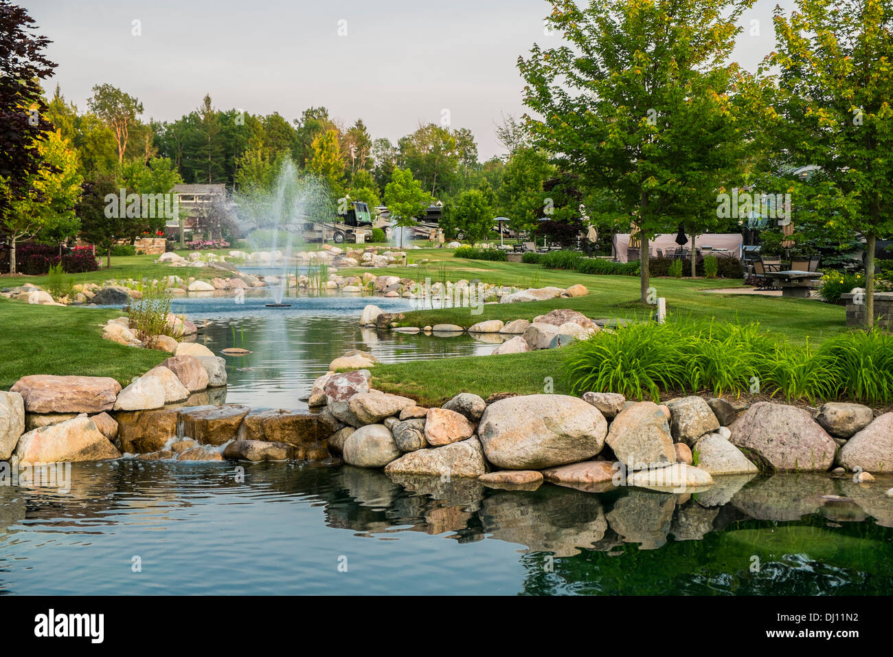 Hearthside Grove Motorcoach Resort in Petoskey, Michigan Stock Photo ...