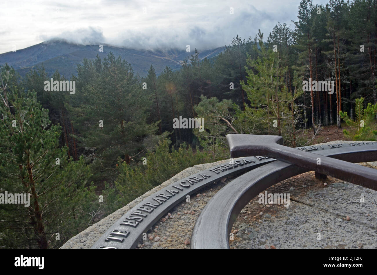 Metal compass on rock at PeÃ±alara, highest mountain peak in the ...