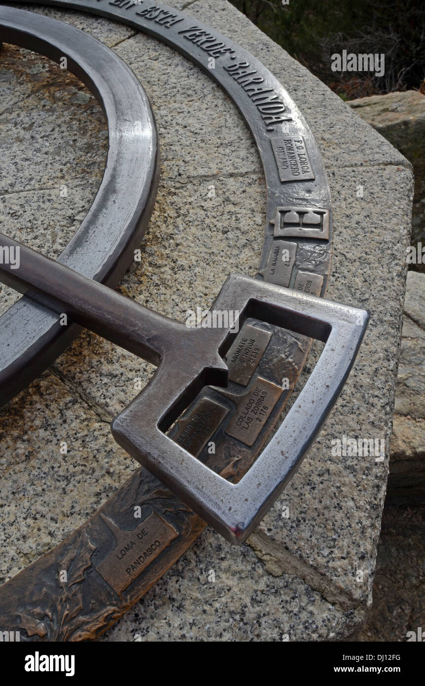 Metal compass on rock at PeÃ±alara, highest mountain peak in the ...