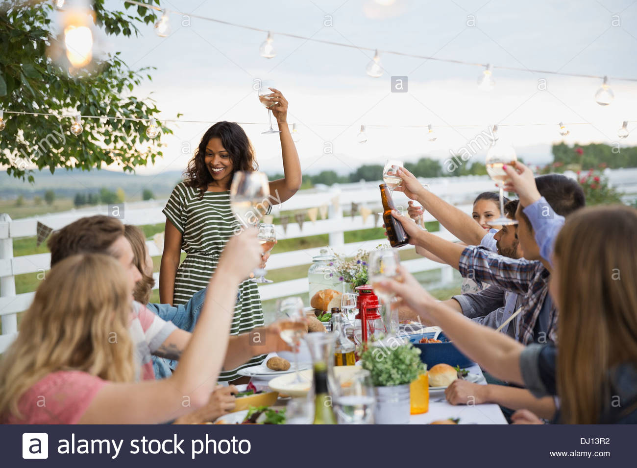 Group friends dinner party hi-res stock photography and images - Alamy