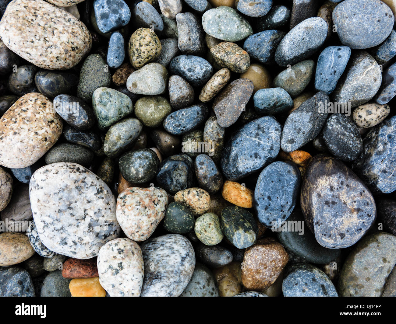 Pattern of colorful round stones on beach Stock Photo - Alamy