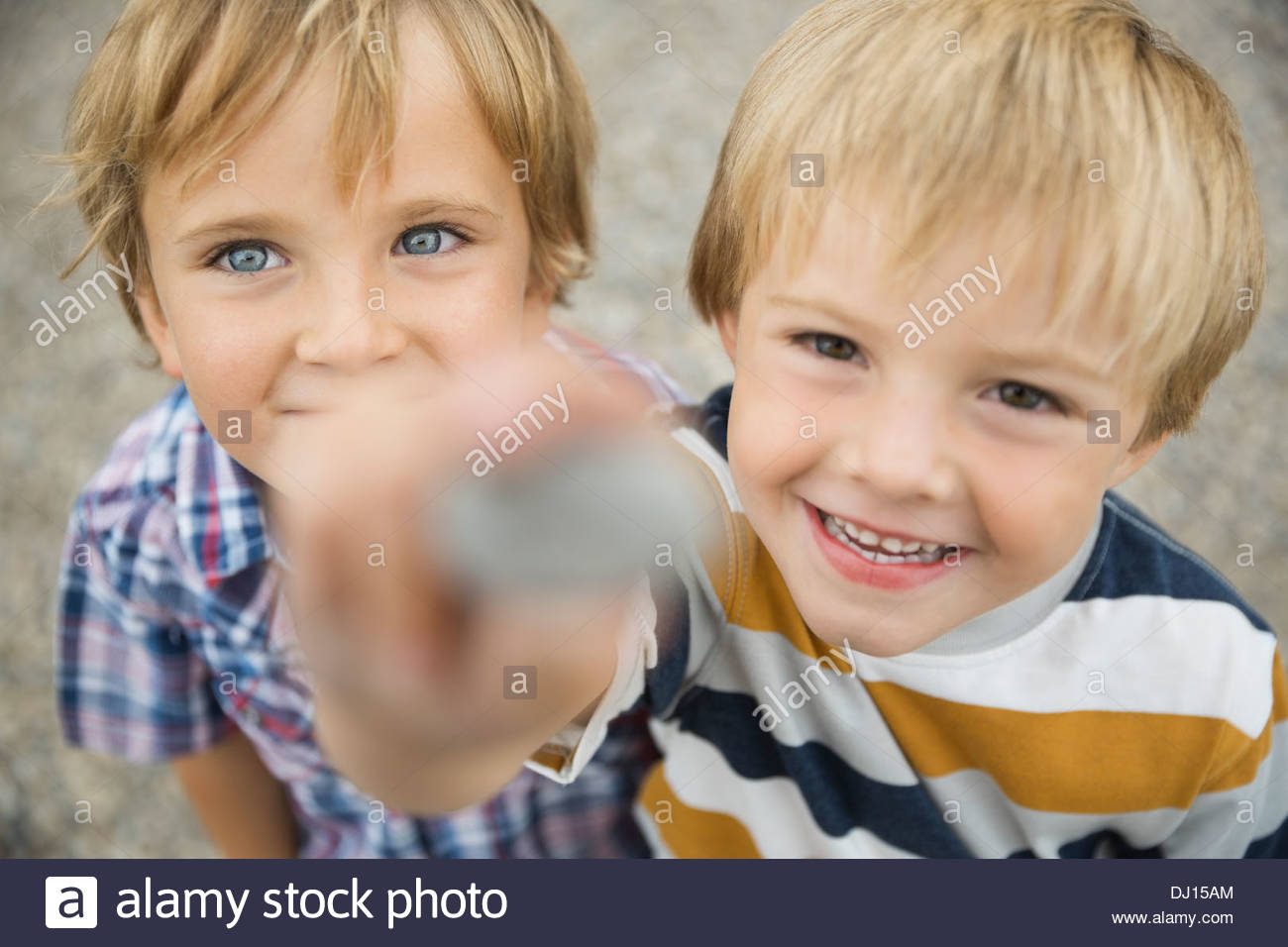 Portrait of cute boys smiling Stock Photo - Alamy