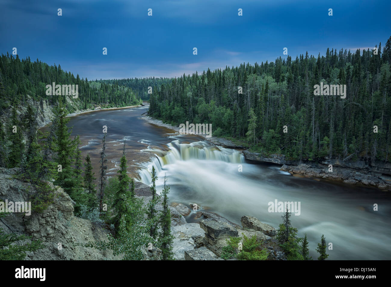 The Trout River Flows Over Coral Falls; Northwest Territories, Canada ...