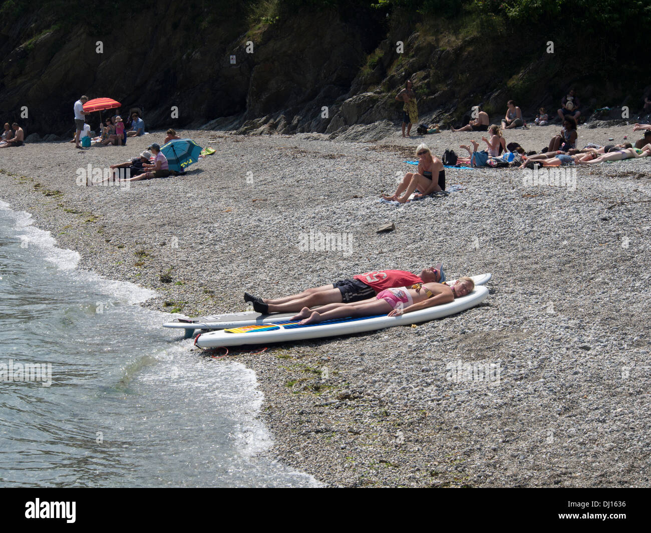 Cornish beach in summer Stock Photo - Alamy