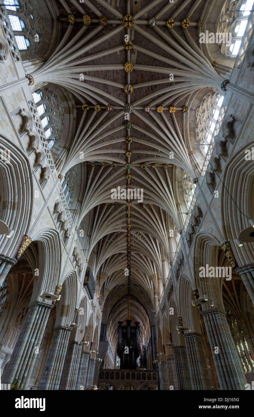 Ceiling of Exeter Cathedral Stock Photo - Alamy