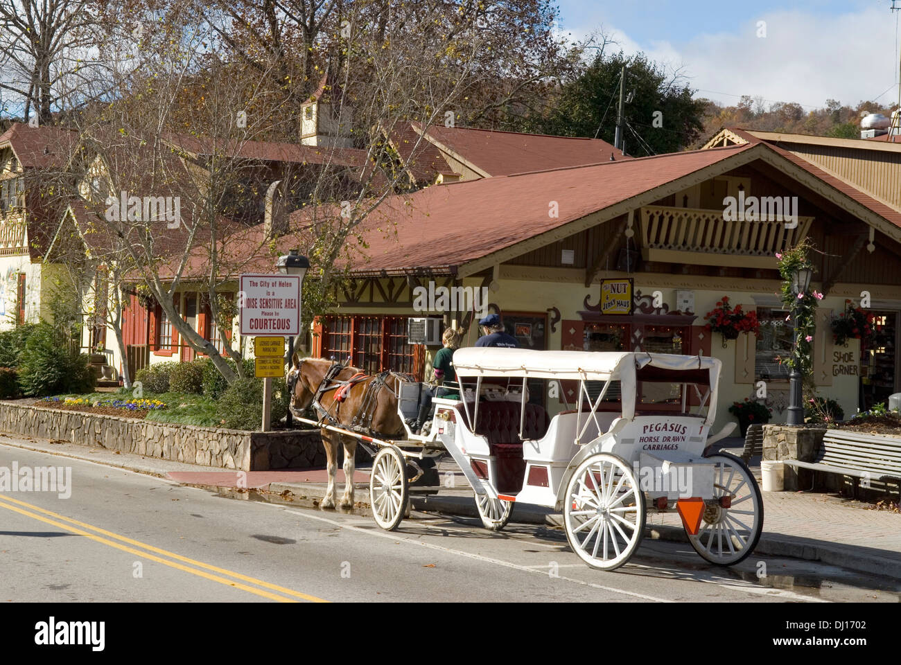 Horse Drawn Carriage Helen Georgia USA Stock Photo - Alamy