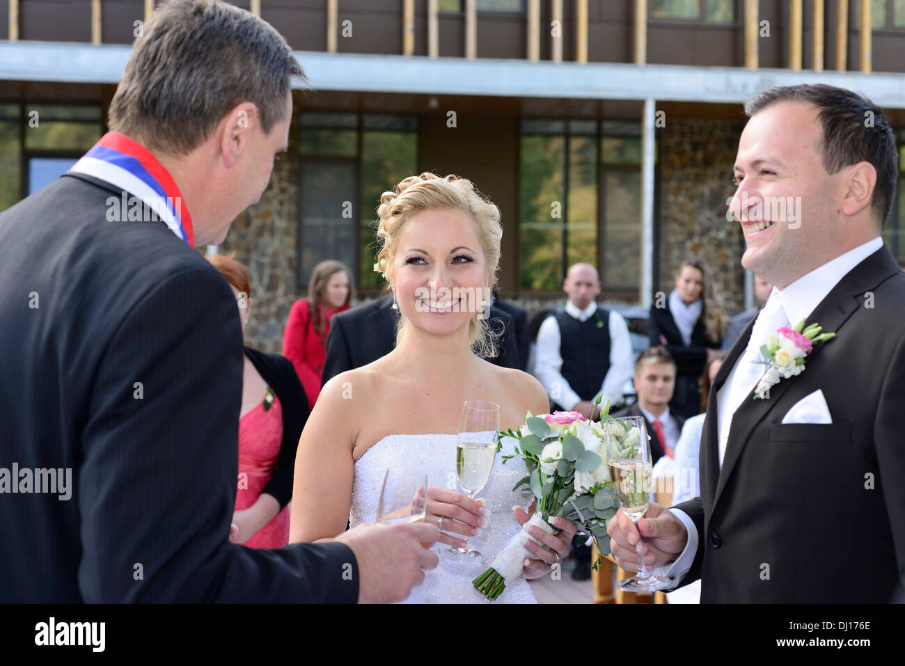 Wedding ceremony congratulations Stock Photo - Alamy