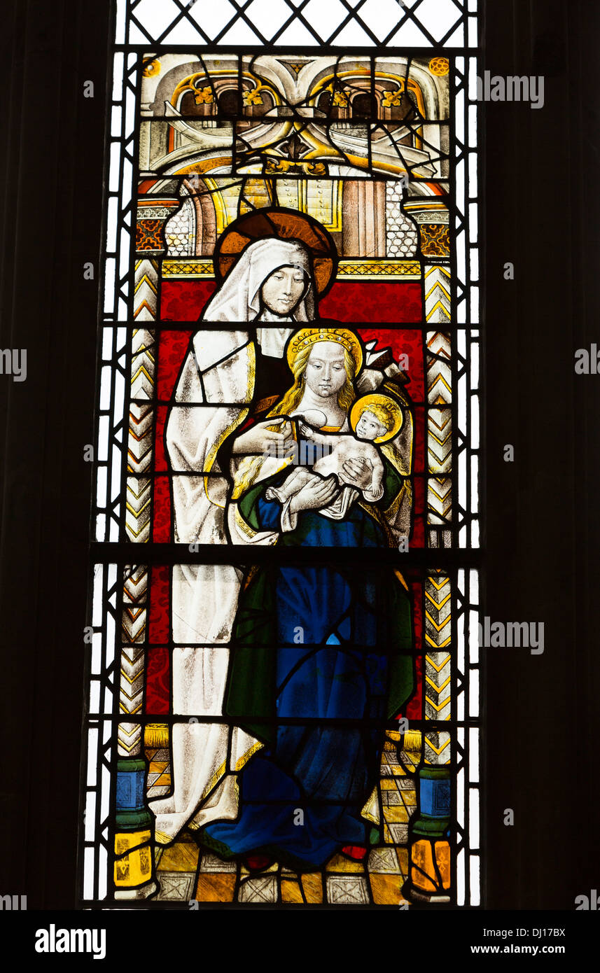 Exeter Cathedral, Stained glass windows Stock Photo - Alamy