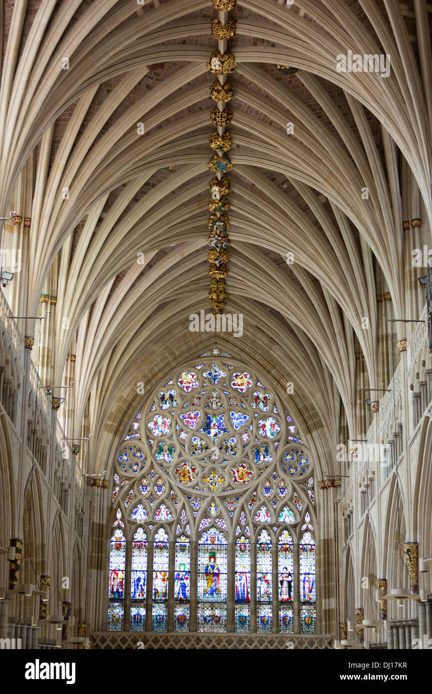 Exeter cathedral nave windows hi-res stock photography and images - Alamy