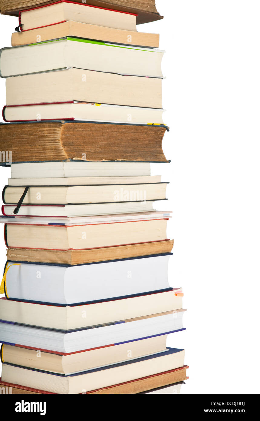 a pile of books, Isolated Stock Photo - Alamy