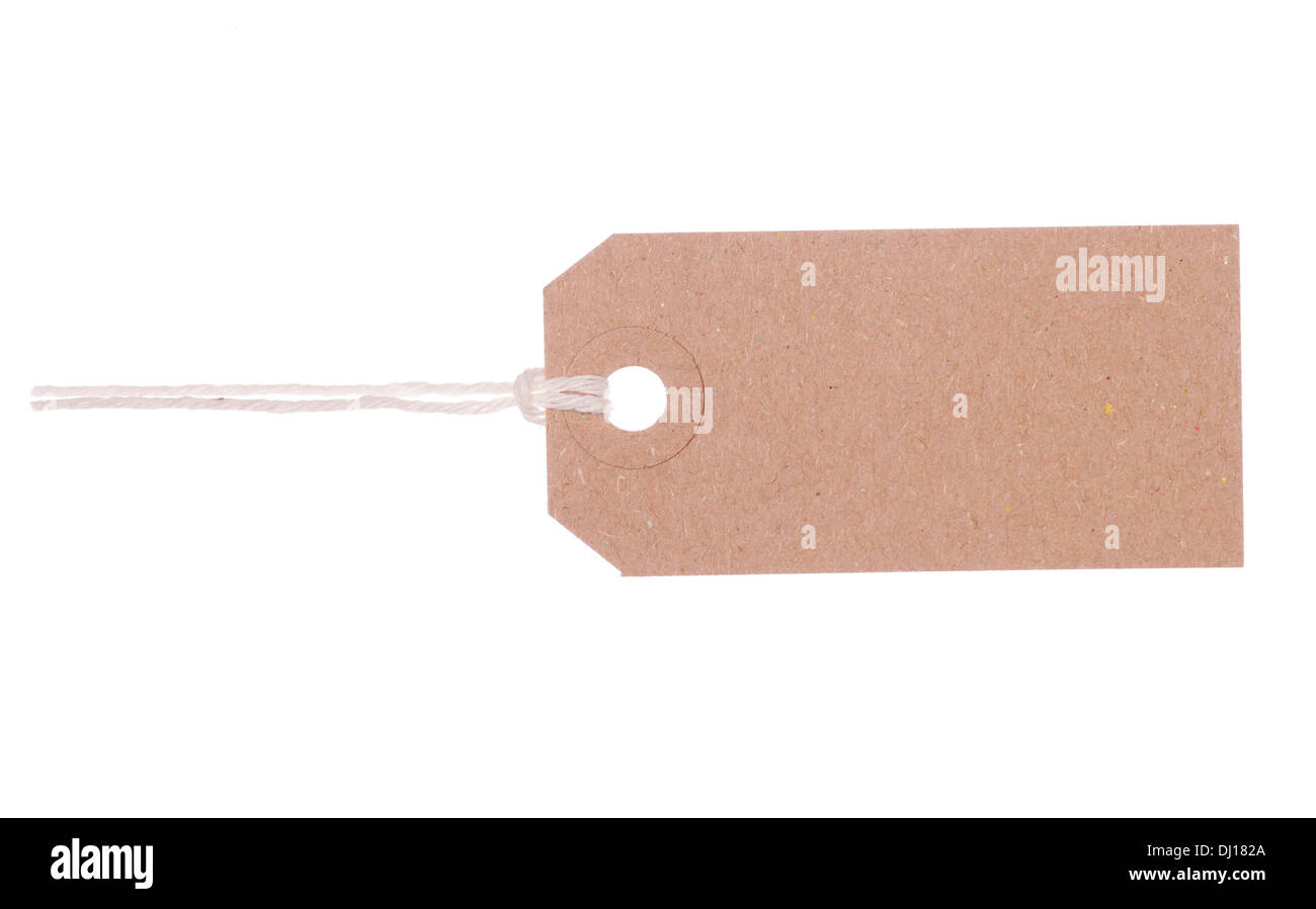 Brown gift tag label studio cutout Stock Photo - Alamy