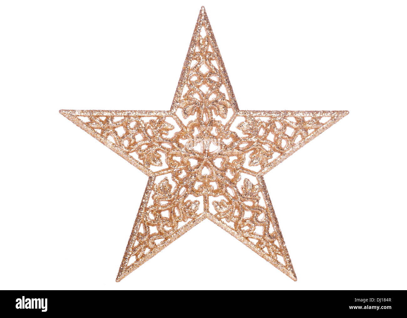 Gold Star christmas decoration cutout Stock Photo - Alamy