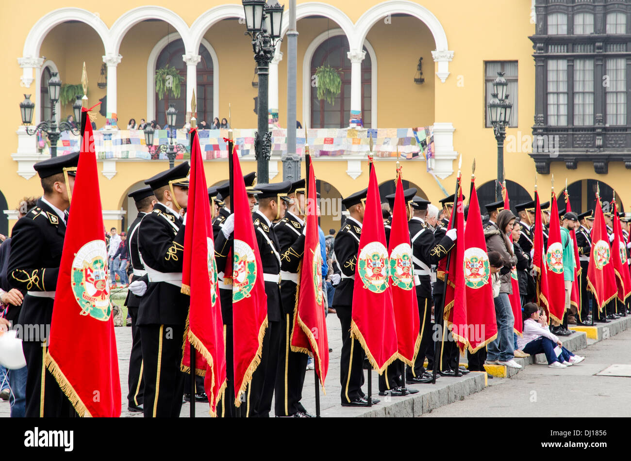 Military parade in the Plaza de Armas in Lima, Peru Stock Photo - Alamy
