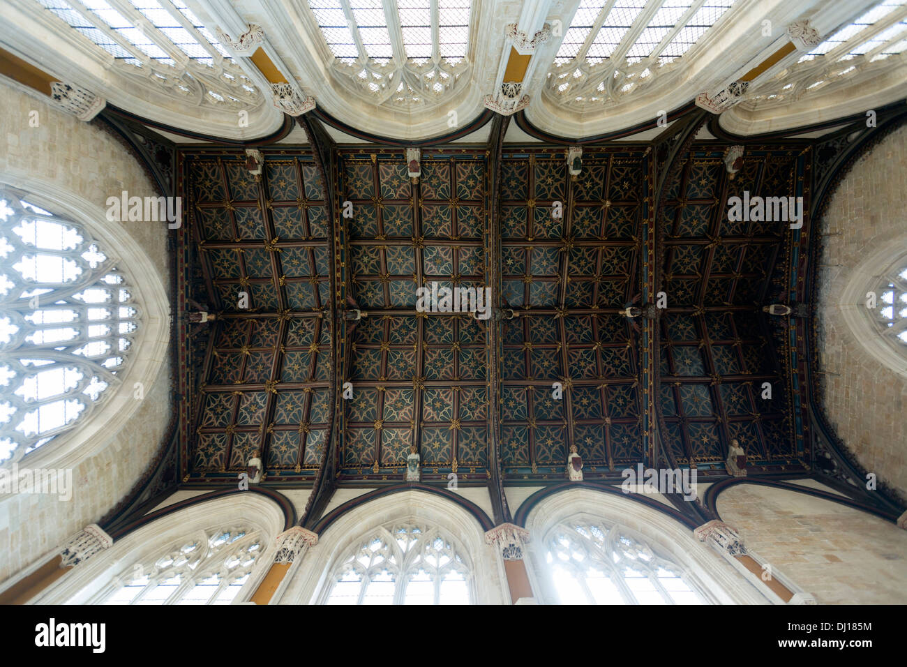 Exeter Cathedral Chapter House roof having fifteenth Century angels ...
