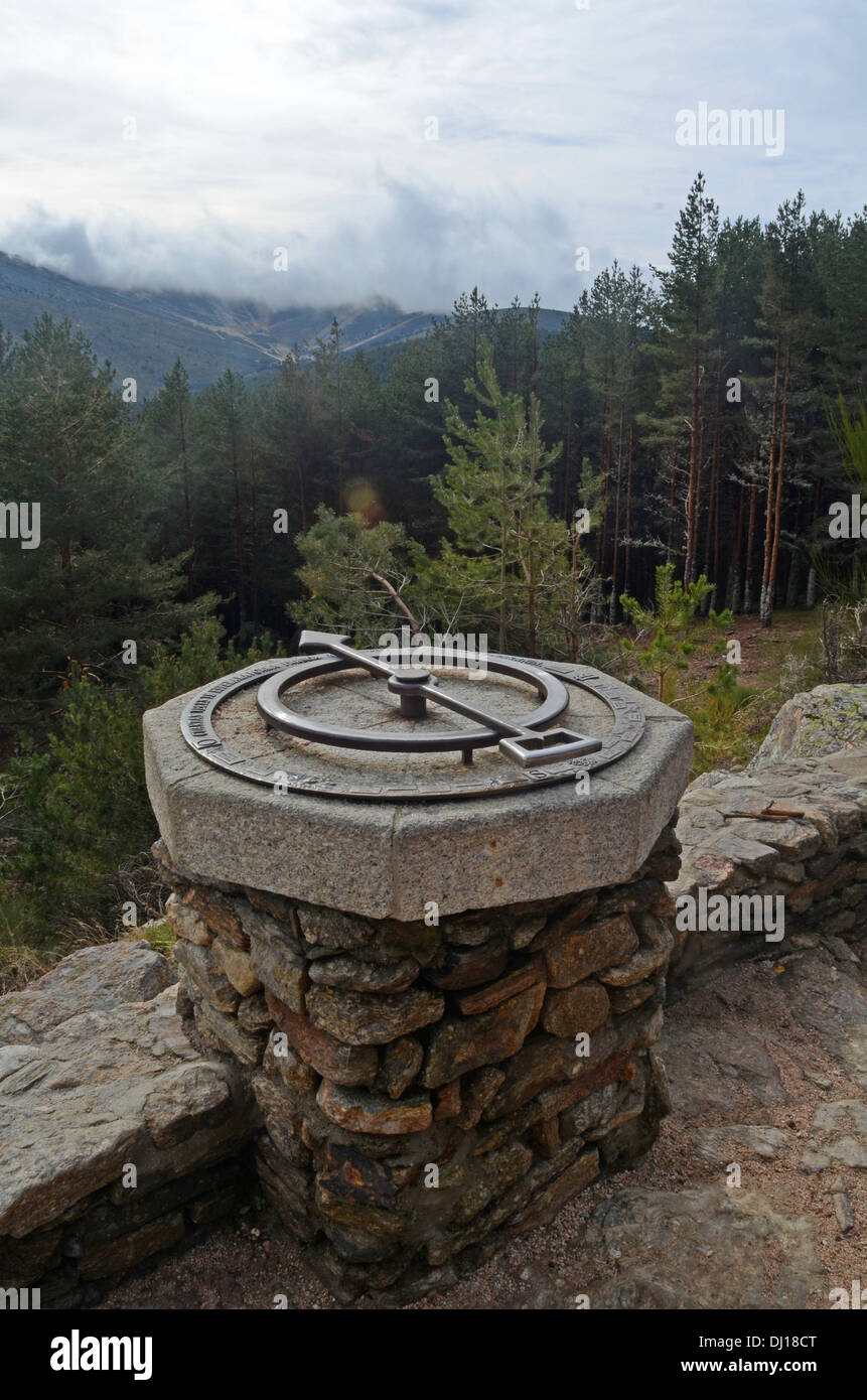Metal compass on rock at PeÃ±alara, highest mountain peak in the ...
