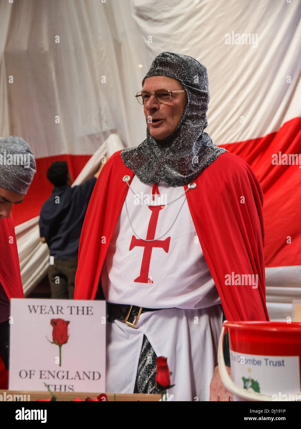 Dressed up as old knights in Armour to celebrate St Georges Day in ...