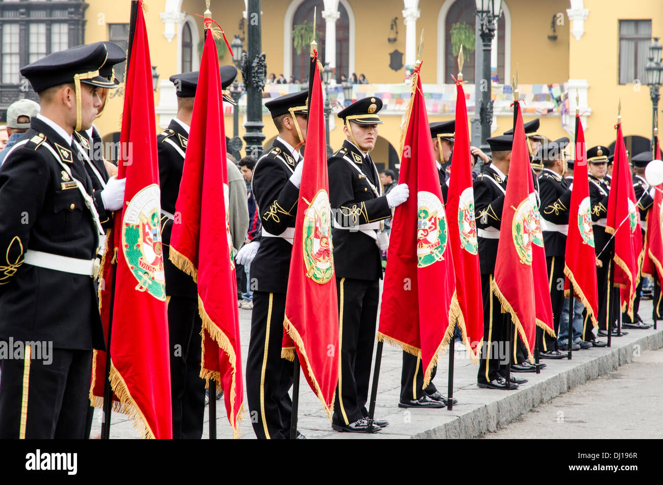 Military parade in the Plaza de Armas in Lima, Peru Stock Photo - Alamy