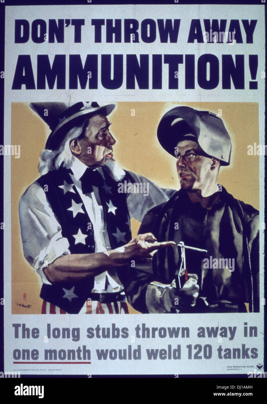 This World War II American propaganda poster encourages the careful ...