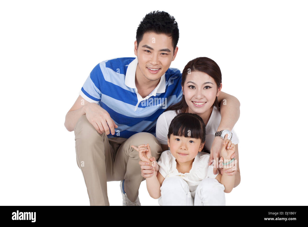Portrait of a family of three Stock Photo - Alamy