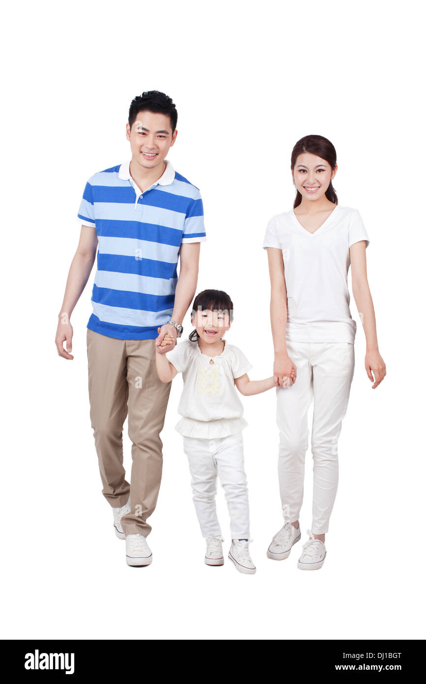 Portrait of a happy family with one child Stock Photo - Alamy