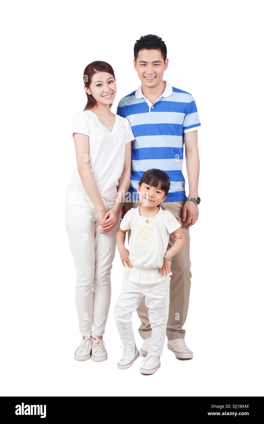 Portrait of a happy family with one child Stock Photo - Alamy