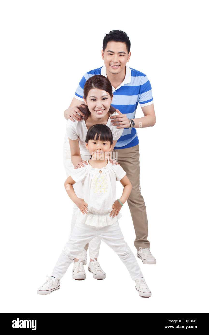 Portrait of a happy family with one child Stock Photo - Alamy
