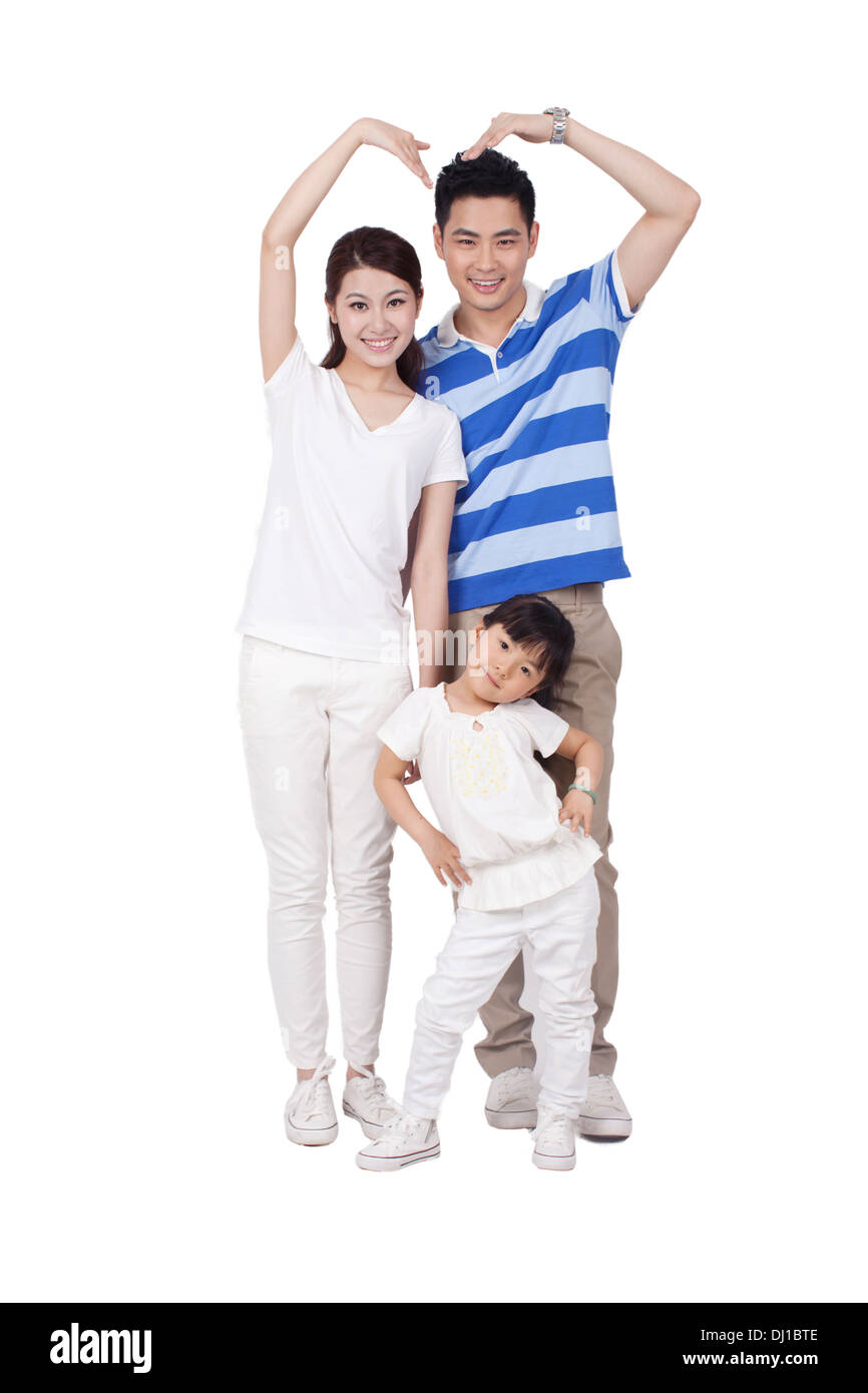 Portrait of a happy family with one child Stock Photo - Alamy