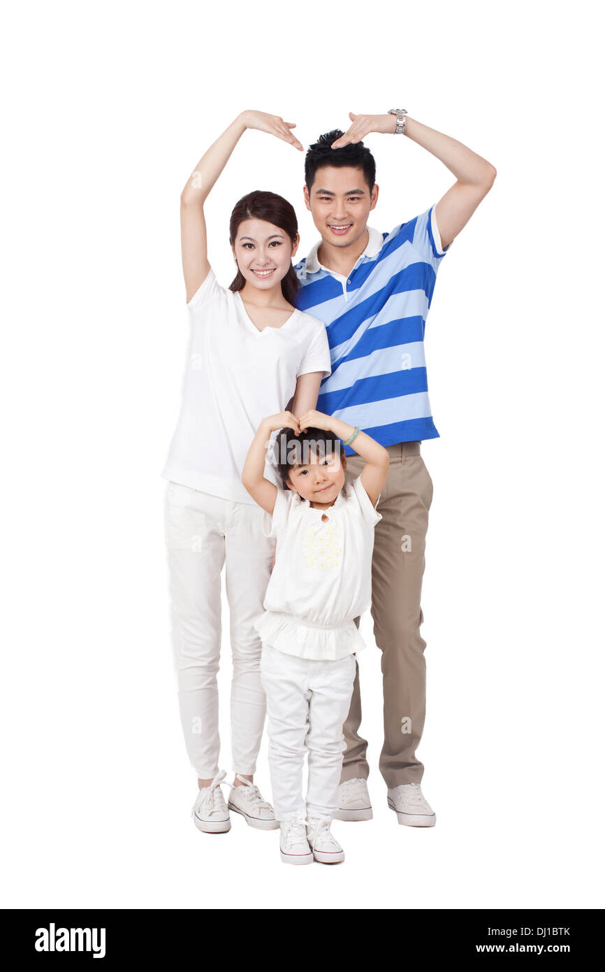 Portrait of a happy family with one child Stock Photo - Alamy