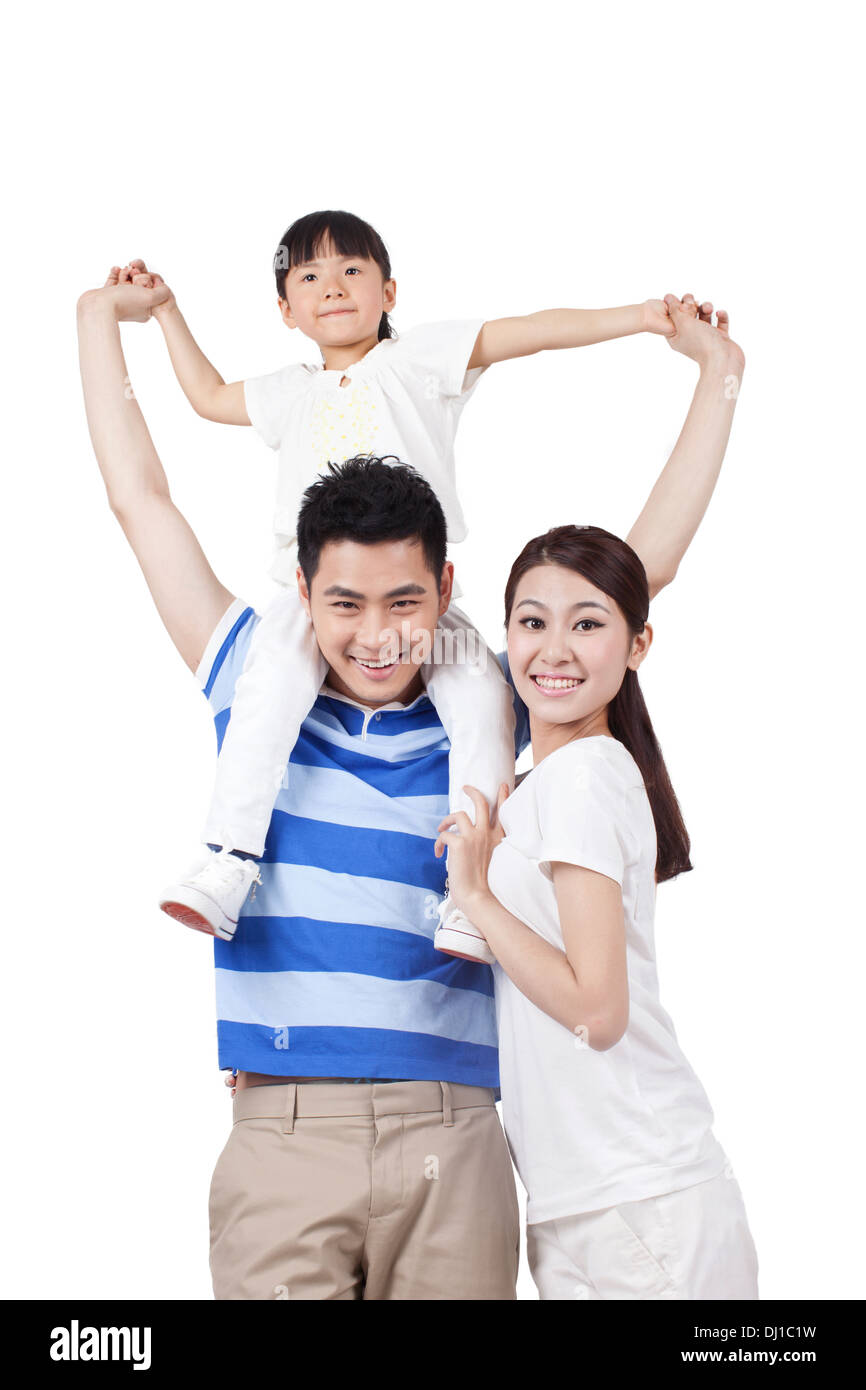 Portrait of a happy family with one child Stock Photo - Alamy