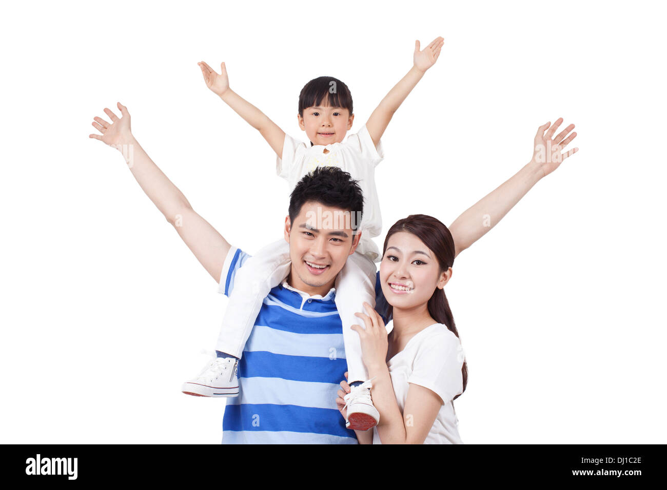 Portrait of a happy family with one child Stock Photo - Alamy