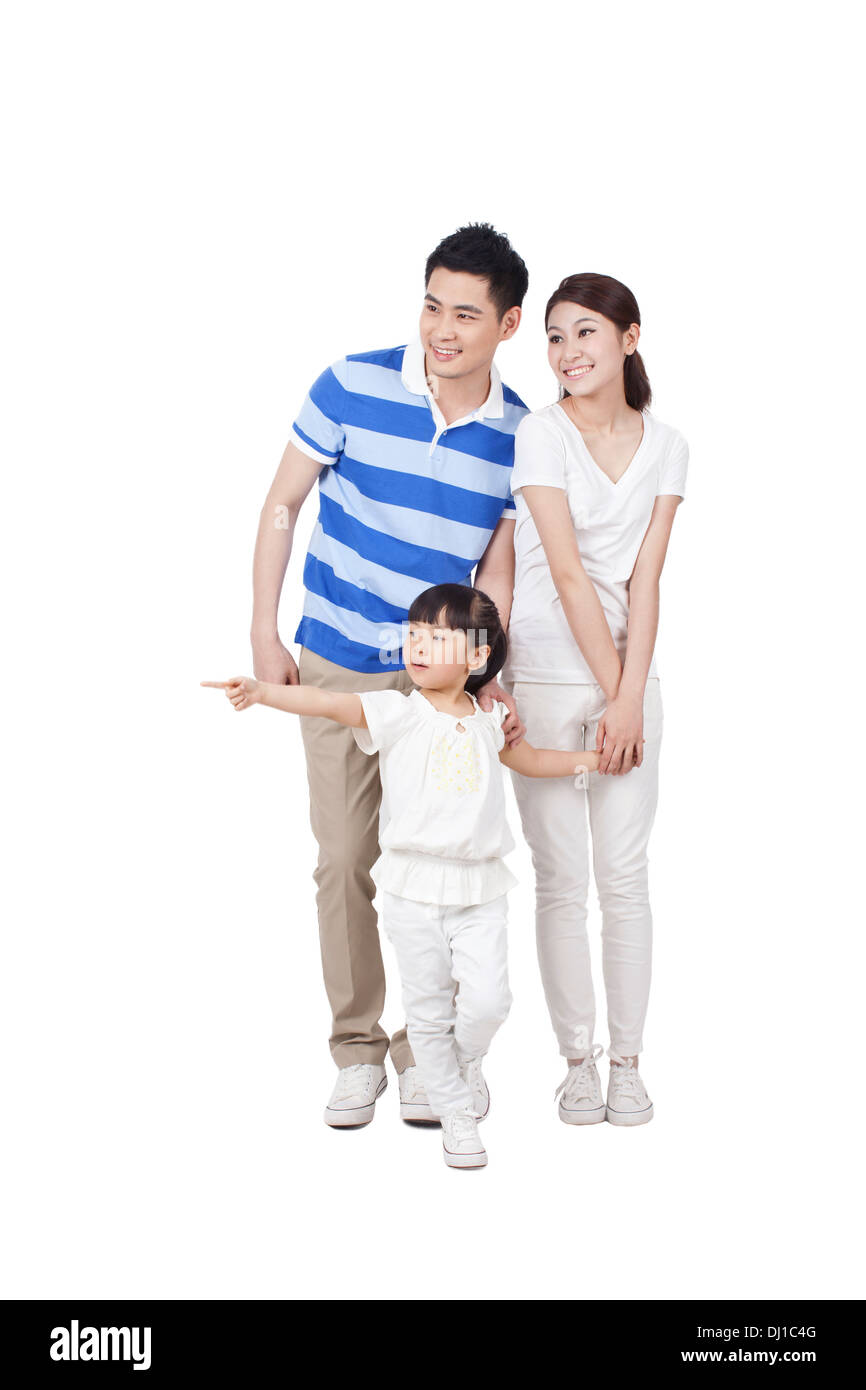 Portrait of a happy family with one child Stock Photo - Alamy