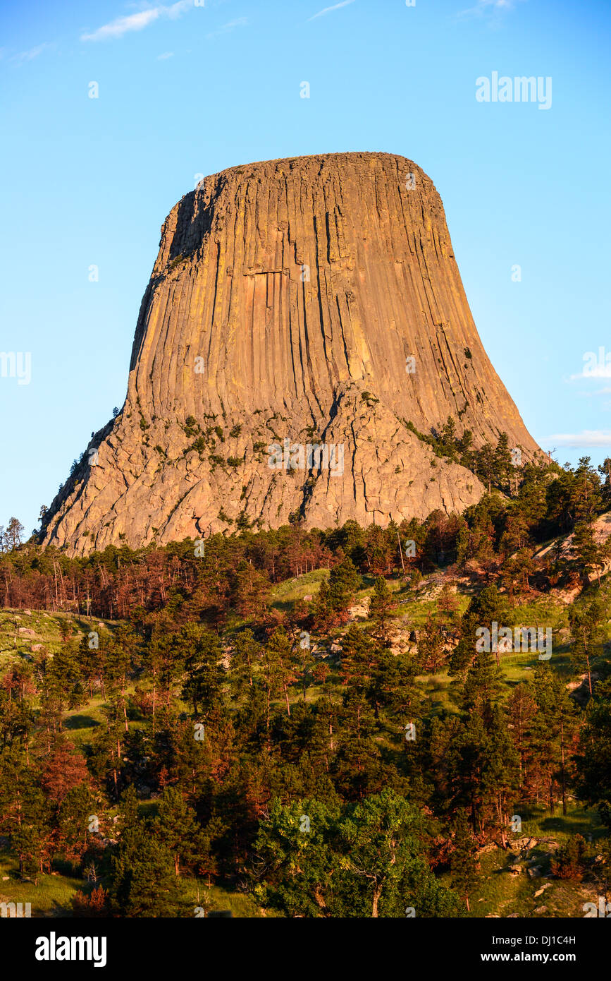 Devil's Tower National Monument natural monolith in eastern Wyoming ...