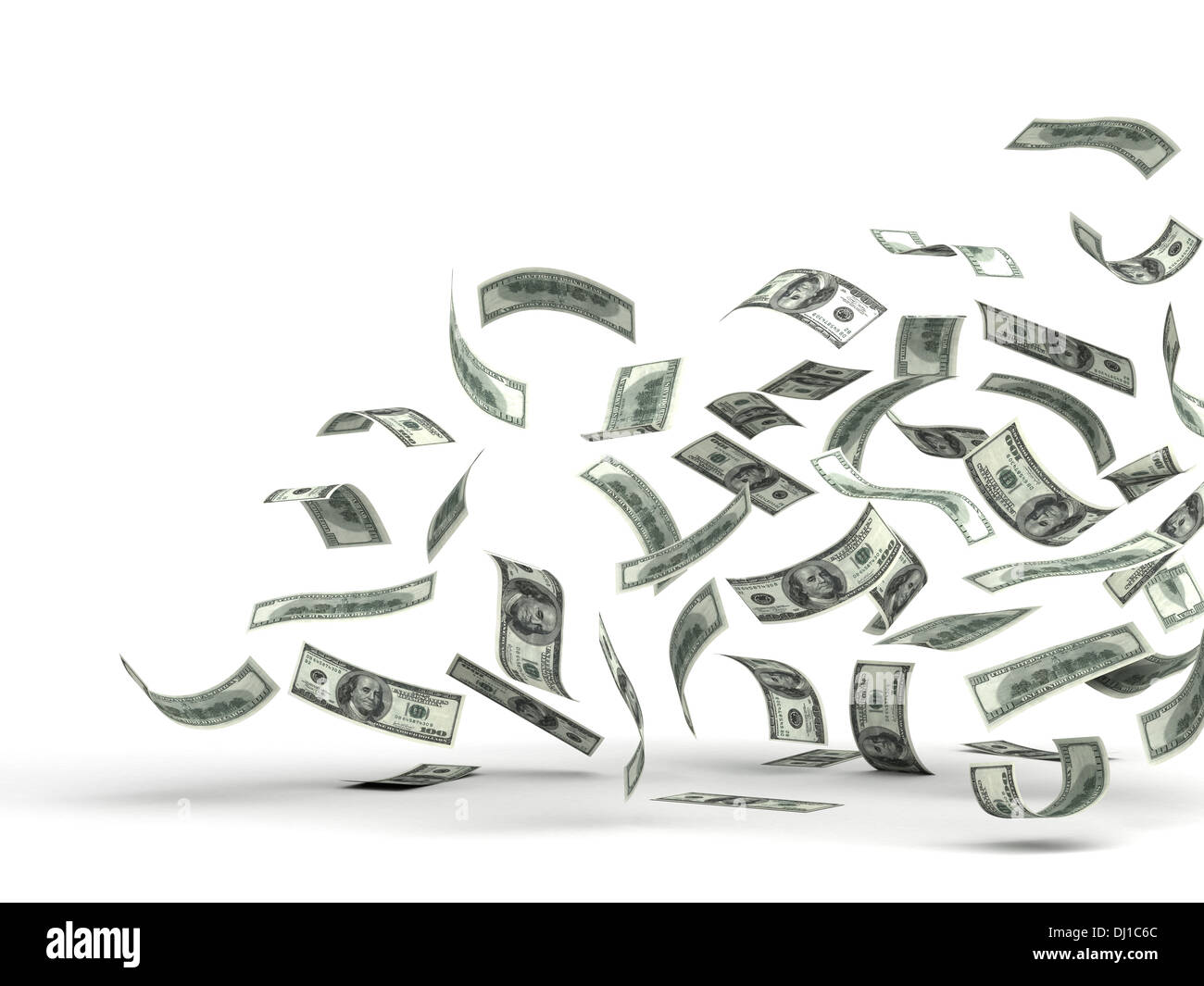 Flying Money (isolated with clipping path Stock Photo - Alamy