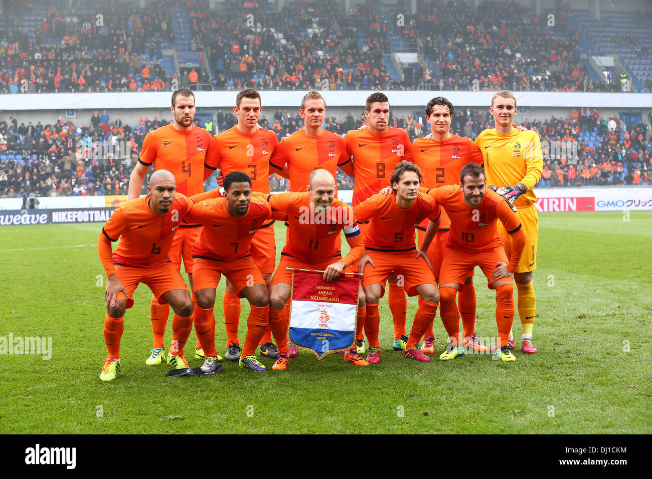 Genk, Belgium. 16th Nov, 2013. Netherlands team group line-up (NED ...