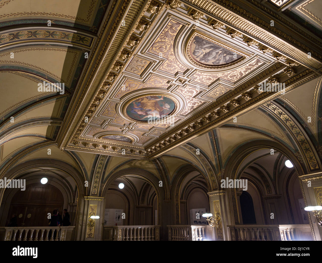 Detail of the ceiling above the staircase at Vienna State Opera ...