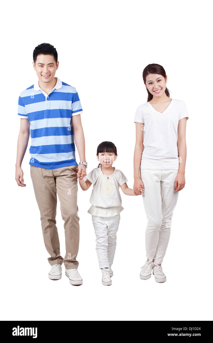 Portrait of a happy family with one child Stock Photo - Alamy