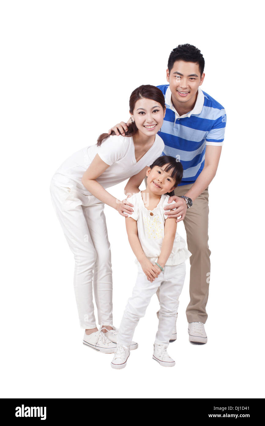 Portrait of a happy family with one child Stock Photo - Alamy