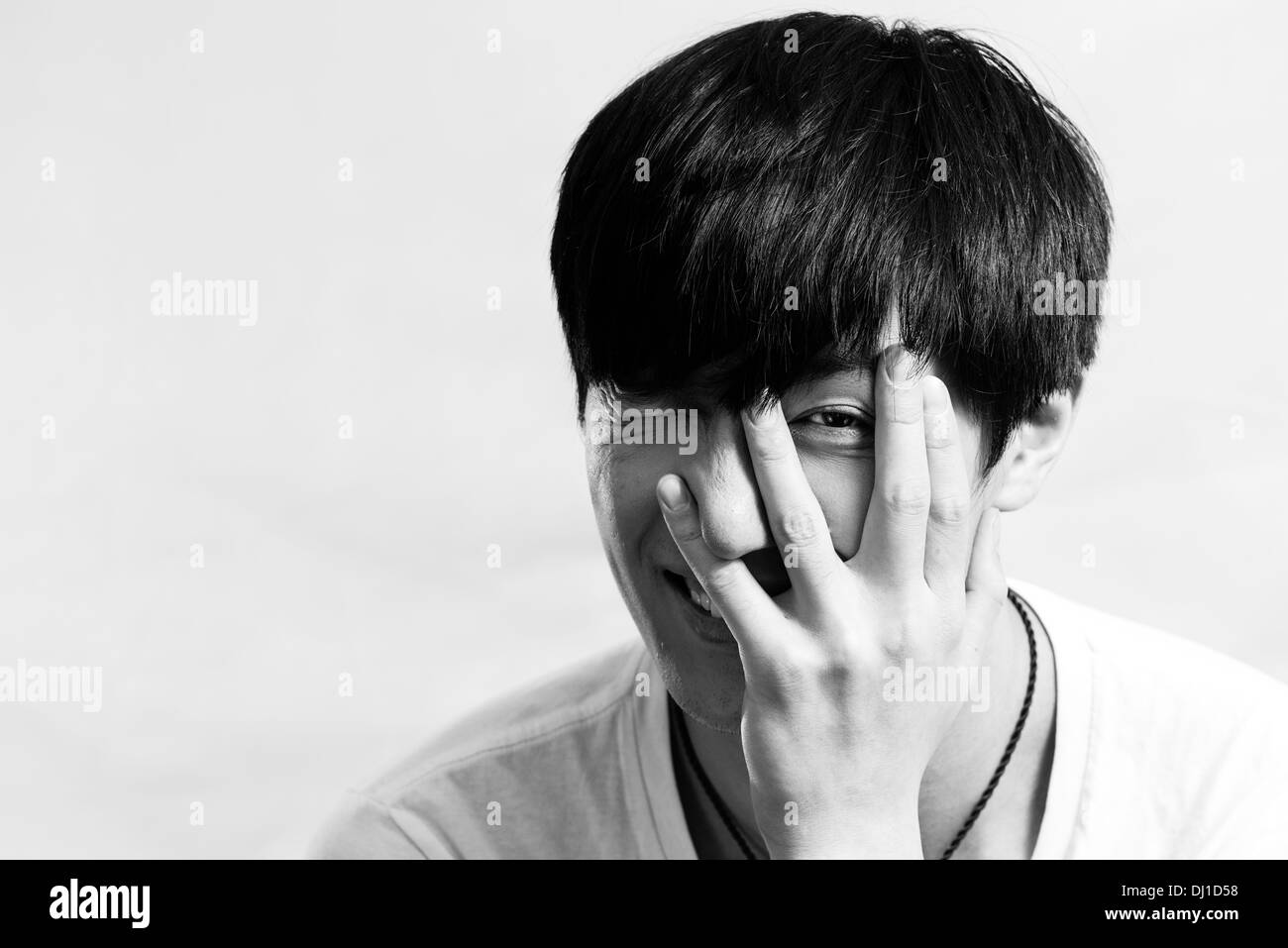Shy male Black and White Stock Photos & Images - Alamy