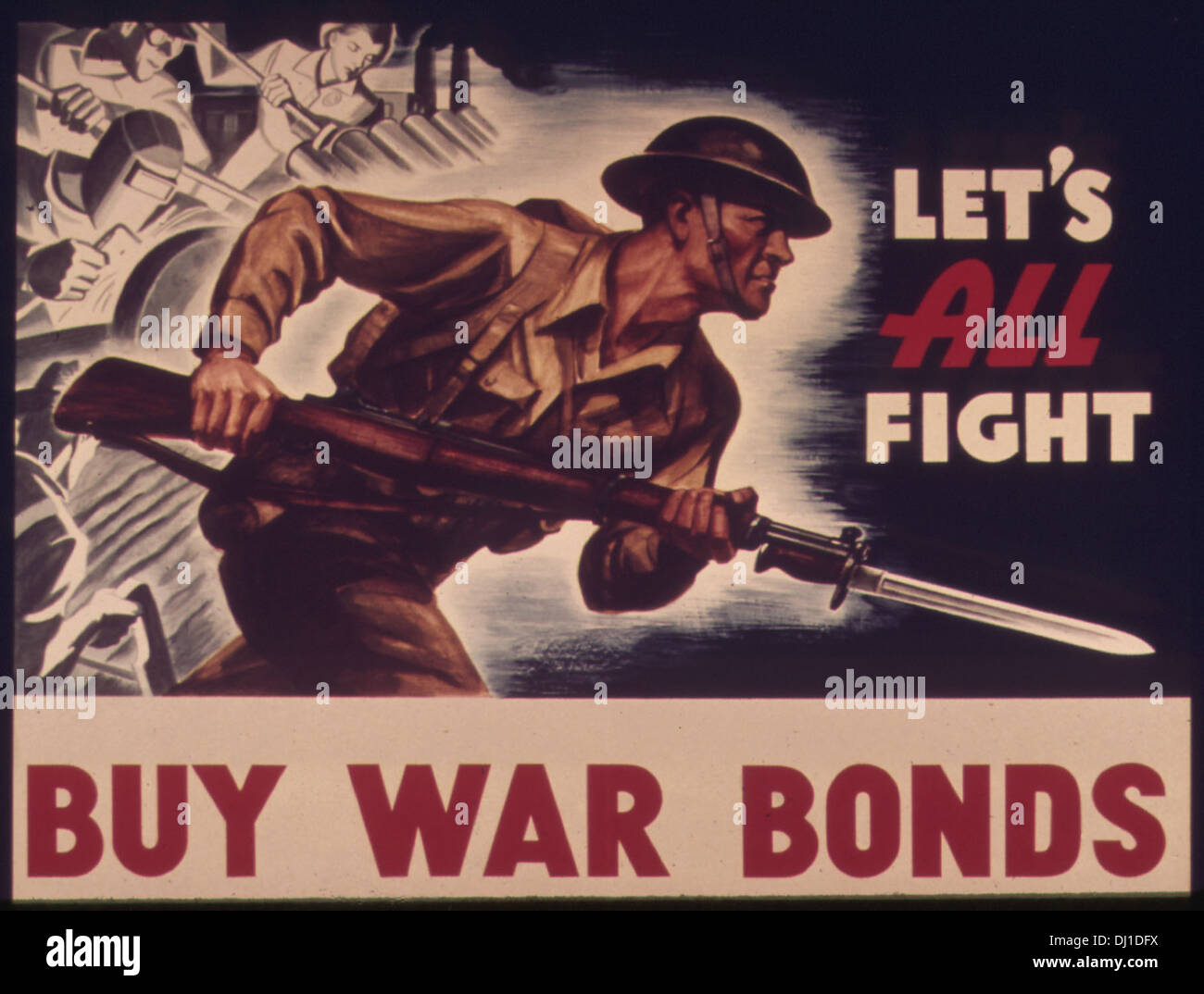 This World War II-era American propaganda poster calls on citizens to ...