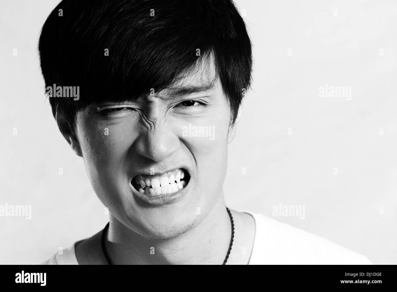 Angry boy yelling Black and White Stock Photos & Images - Alamy