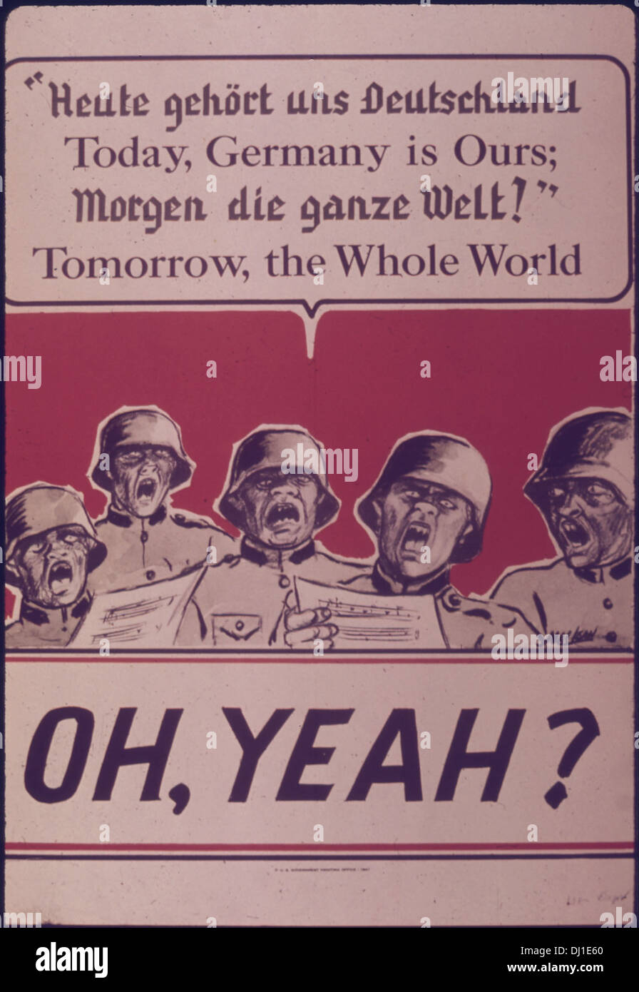 This World War II-era propaganda poster promotes civilian morale and ...