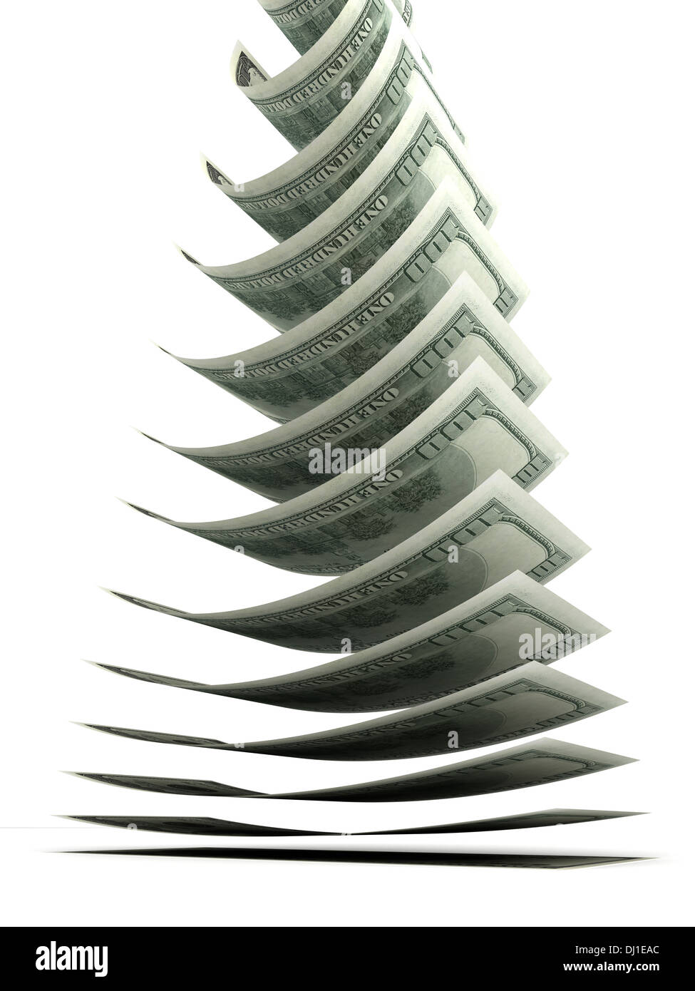 Falling Dollar (isolated with clipping path Stock Photo - Alamy