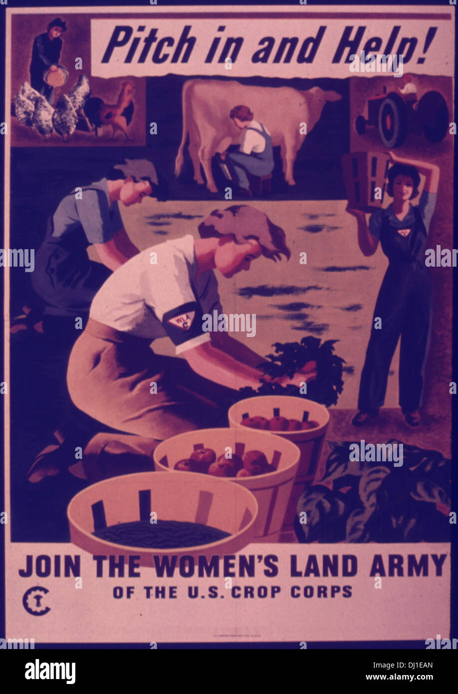 Land army poster hi-res stock photography and images - Alamy