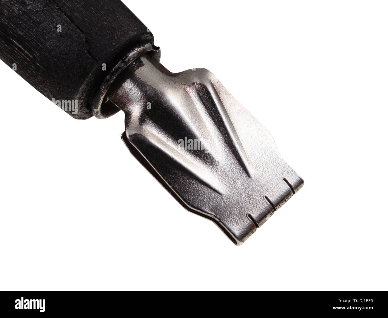 wide metal nib of drawing pen close up isolated on white background ...