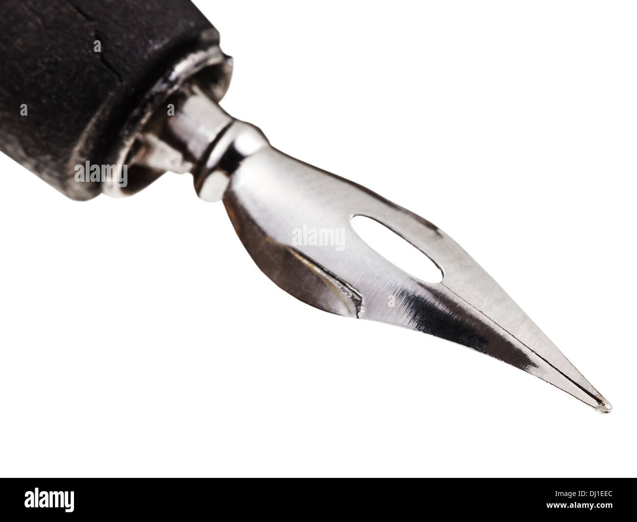 pointed nib of ink pen close up isolated on white background Stock ...