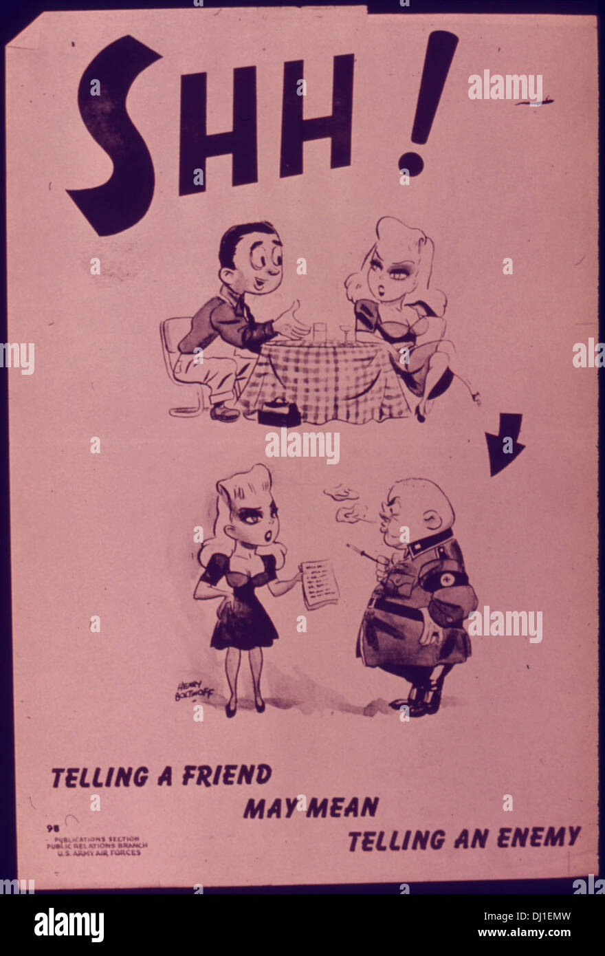 A World War II-era American propaganda poster urging secrecy and ...