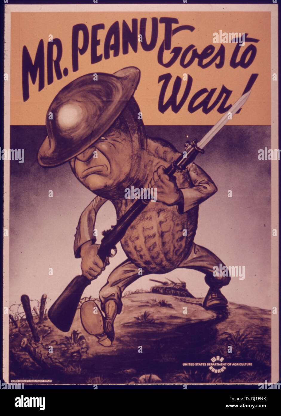 This World War II propaganda poster features Mr. Peanut as a symbol of ...