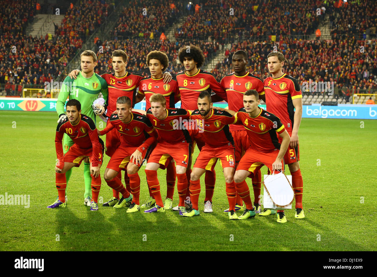 Brussels, Belgium. 14th Nov, 2013. Belgium team group line-up (BEL ...